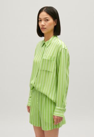 Claudie Pierlot Flie&szlig;ende Hemdbluse mit Matcha-Streifen