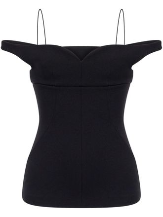 Philosophy di Lorenzo Serafini haut à encolure coeur - Noir