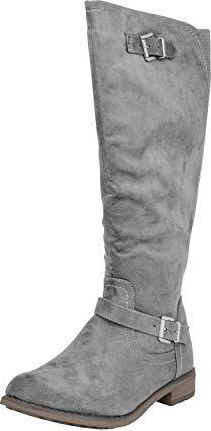 Fitters Footwear Dames Bottes Vanessa Microfibre Botte Classique &eacute;lastique (43 EU, Gris)