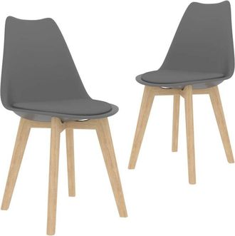 vidaXL Esszimmerst&uuml;hle 2 Stk. Grau Kunststoff Vidaxl