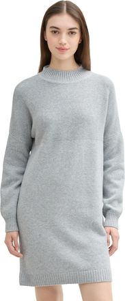 Tom Tailor Damen 1044673 Basic Mini-Strickkleid, 10658-Cement Grey M&eacute;lange, XL