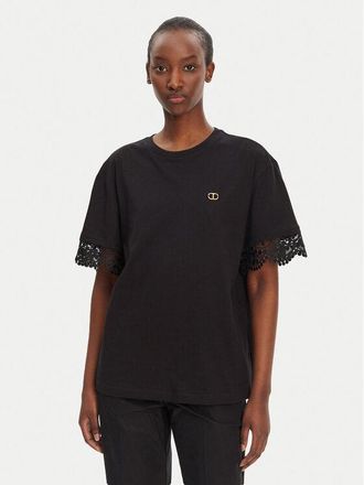 Twin-Set T-Shirt 251TT2410 Schwarz Relaxed Fit