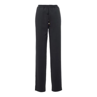 Elisabetta Franchi Femme, Pantalons, Noir, Taille: 38 FR Pantalon Smoking en Cr&ecirc;pe avec Bandes Satin&eacute;es