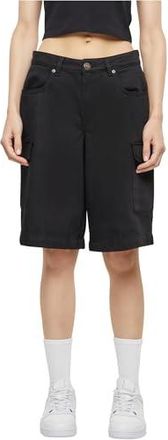 Urban Classics Ladies Cotton Cargo Bermuda Shorts, Black, 34 Femme