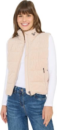 Cecil Struktumix Cordweste pearl beige XL
