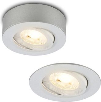 Briloner 2 in 1 LED Aufbauspot und Einbaustrahler schwenkbar, warmweißes Licht, flach, LED Spot 230V, Deckenspot, Einbauleuchte, Deckenstrahler, 68mm Lochmass,