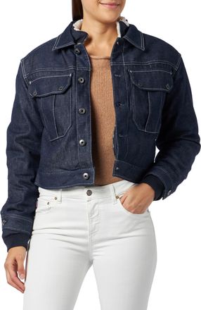 G-Star RAW Damen Short Sherpa Jacke Detachable Liner, Blau (raw denim D23687-D443-001), XS
