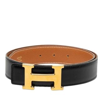 Herm&egrave;s Ceinture Vintage Herm&egrave;s H Boucle Pr&eacute;-appartenance - Femme - Pre-owned - Noir - Taille: ONE Size