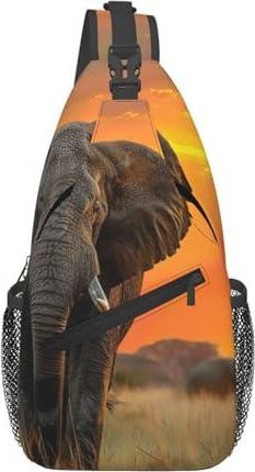 Generic Grassland Elephant Sac &agrave; bandouli&egrave;re de voyage pour homme Sac &agrave; dos de randonn&eacute;e Sac &agrave; dos &agrave; bandouli&egrave;re pour homme