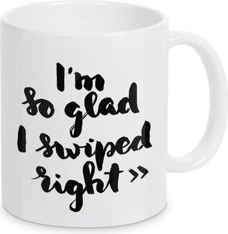 artboxONE Tasse Im so Glad I Swiped Right von BRUSHMEETSPAPER - Kaffeetasse Typografie