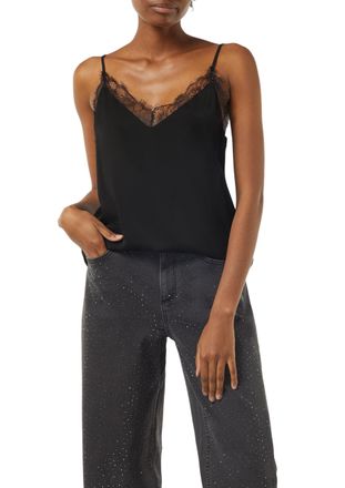 Comma Satin-Top mit Spitze und verstellbaren Tr&auml;gern