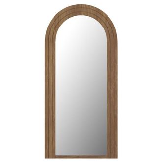 Vente-Unique Grand miroir arche en bois dh&eacute;v&eacute;a - L. 70 x H. 150 cm - Naturel - ANSHUN