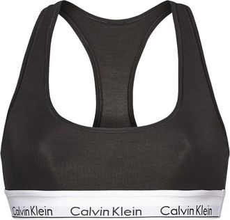 Calvin Klein Schwarzes Bralette Elastisch Ohne Polsterung Baumwolle - - Sport - Damen - Schwarzk - S