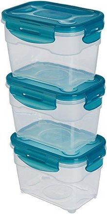 Amazon Basics Gefrierbehälter im Set, mit Deckel, luftdicht, auslaufsicher, stapelbar, für Kühlschrank/Gefriertruhe, BPA-frei, Kunststoff, mikrowellen- und spülmasc