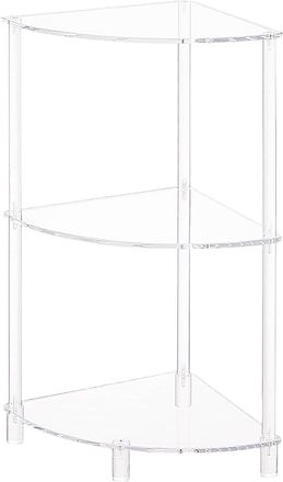 Generic Ecktisch aus transparentem Acryl | Ecktisch mit 3 Ebenen - Dreieckiger transparenter Beistelltisch Ecktisch Ecktisch für Wohnzimmer, Schlafzimmer, Bad