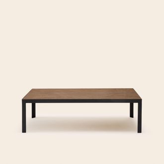 Madura Table Basse Orelia Terre brune et m&eacute;tal noir - MARRON