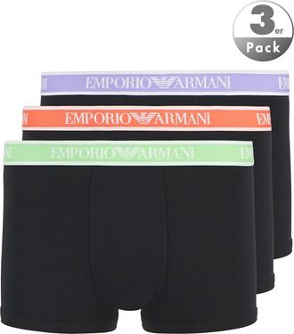 Emporio Armani Herren Trunks schwarz Baumwolle & Mix unifarben