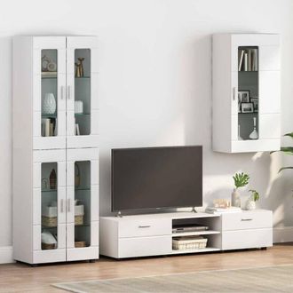 vidaXL Meuble mural Blanc 55 x 29 x 100 cm Bois ding&eacute;nierie vidaXL