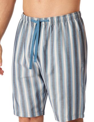 Schiesser Herren Kurze Schlafhose Web - Mix + Relax Pyjamaunterteil, Blaugrau_180291, 48