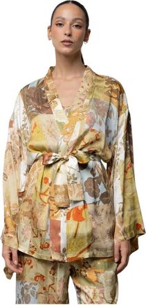 Kaos Kaos, Femme, Vestes, Multicolore, Taille: 36 FR Kimono stampa patchwork