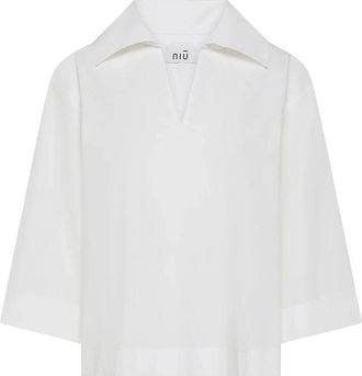 Ni&ugrave; Niu, Femme, Tops, Blanc, Taille: 40 FR Chemise Oversize Monochrome