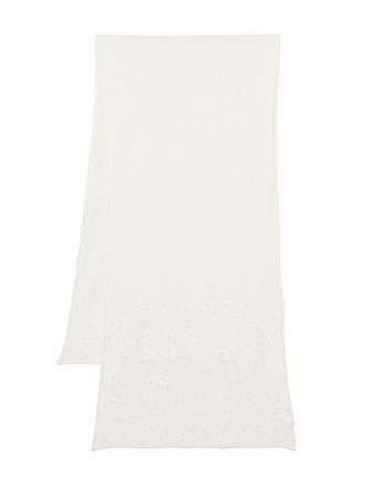 Fabiana Filippi &eacute;charpe &agrave; sequins brod&eacute;s - Blanc