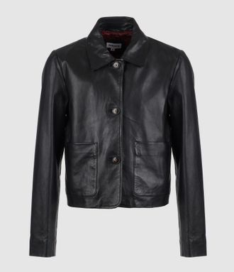 Serge Pariente Veste Cuir Elina Black