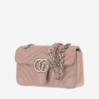 Gucci GG Marmont Nappa Leather Shoulder Bag - Pink