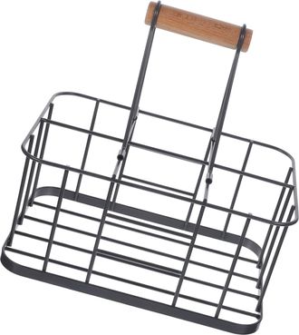 BESPORTBLE Tragbarer Bierflaschenhalter aus Metall mit Griff Multifunktionales Bierregal f&uuml;r Zuhause und Party Grauer Flaschenst&auml;nder Zur Bieraufbewahrung