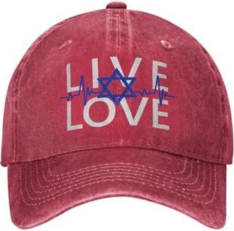 Generic Casquette de Baseball Homme, Casquette Spring Live Love Heartbeat Sun Bonnet de Routier lav&eacute;e imprim&eacute;e Haute qualit&eacute; Casquette de Routier f&eacute;minine Sty