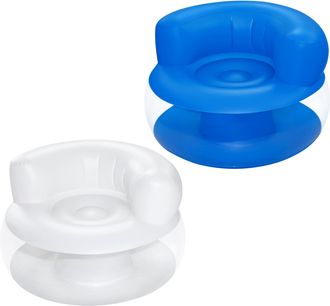 Bestway Luftsessel Mod Pod, Ø 112 x 70 cm, 1 Person, Vinyl, Coil-Beam-Konstruktion, Innen-/Außengebrauch, bis 100 kg, Illusionistisches Design, Rücken- und Ar