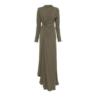 Bottega Veneta Crepe Viscose Jersey Kleid - - Dresses - Damen - Gr&uuml;n - S