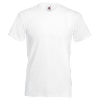 Fruit Of The Loom T-Shirt à Manches Courtes et col en V pour Homme (3XL) (Blanc)