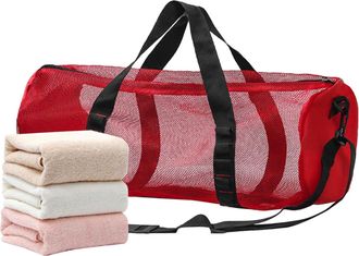 Generic Mesh-Reisetasche - Extra Gro&szlig;e Tragetasche F&uuml;r Schnorchelausr&uuml;stung | Mit Hand- Und Schultergurt | Turnbeutel F&uuml;r Damen Und Herren | Zum Tauchen, Schw