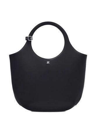 Courr&egrave;ges Hobo Bags - Smooth Grain Black Handbag - Gr. unisize - in Schwarz - f&uuml;r Damen