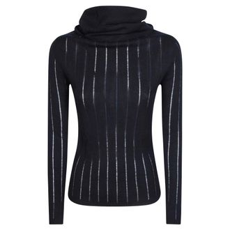Max Mara Mstbadesse Gerippter Rollkragenpullover - - Knitwear - Damen - Blau - M