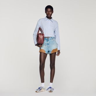 Sandro Kurze Hemdbluse mit Karomuster