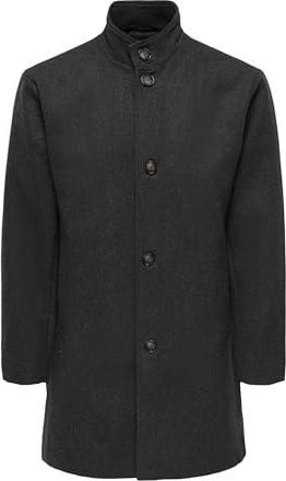 Only & Sons Onscharles Wool Coat OTW Noos, Noir, XS Hommes