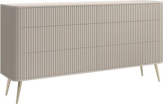 Selsey Selsey Ovarlo - Kommode mit 6 Schubladen, Greige mit Metallbeinen, 168 cm