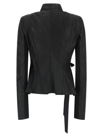 Rick Owens Womens Black Lamb Leather Jacket Clothing