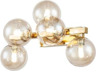 Maytoni Wandleuchte Wandlampe Flurleuchte Schlafzimmerlampe Gold Bernstein b 38 cm