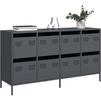 vidaXL Buffet anthracite 135x39x73,5 cm acier lamin&eacute; &agrave; froid - Vidaxl