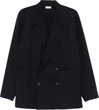 Dries Van Noten Homme, Vestes, Bleu, Taille: XL Giacca camicia