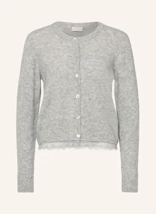 Milano Milano Italy Strickjacke Mit Spitze grau