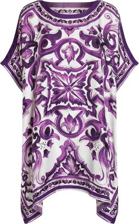 Dolce & Gabbana Femme, Robes, Multicolore, Taille: 36 FR Kaftan en soie imprim&eacute; Maiolica