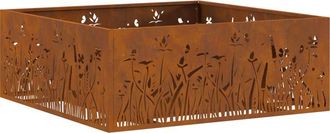 vidaXL Vidaxl - Feuerplatz Braun 80 x 80 x 30 cm Witterungsbest&auml;ndiger Stahl