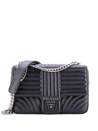 Prada Chain Flap Shoulder Bag Diagramme Quilted Leather Medium crossbody bag - Noir