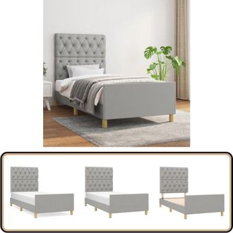 vidaXL Bettgestell ohne Matratze Hellgrau 80x200 cm Stoff - Bettes Gestell - Holzbettfundament - Lattenrost - Boxspringbett - Doppelbett