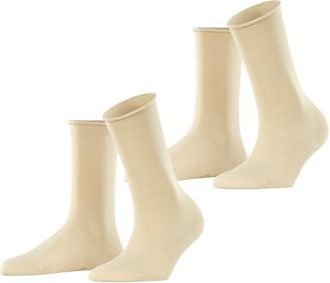 Esprit Basic Pure Multipack W So coton unies lot de 2 paires, Chaussettes Femme, Beige Cream 4011, 35-38