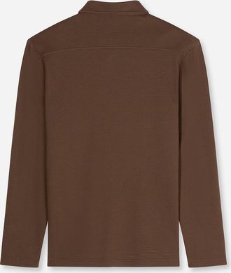 Olymp Langarm-Poloshirt Casual mit Waffle-Struktur